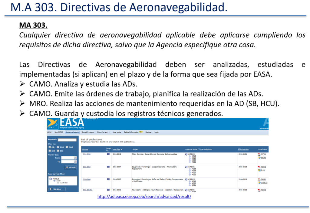 Curso EASA Parte M aplicada a Gestión de Aeronavegabilidad